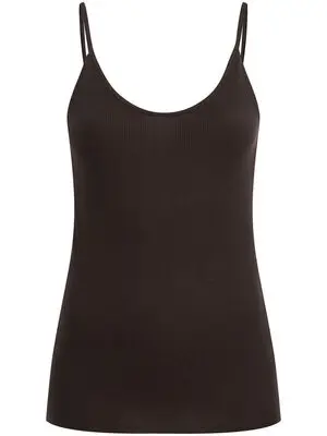 Khaite Fine-ribbed Tank Top - Brown
