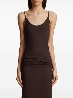 Khaite Fine-ribbed Tank Top - Brown