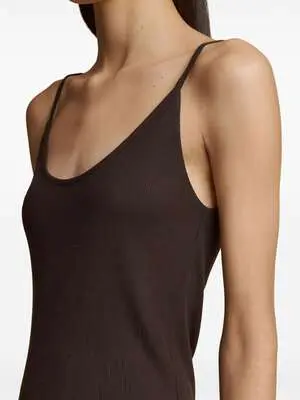 Khaite Fine-ribbed Tank Top - Brown