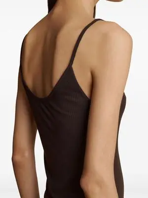 Khaite Fine-ribbed Tank Top - Brown