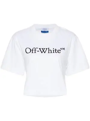 Off-White Logo-print Cropped T-shirt - White