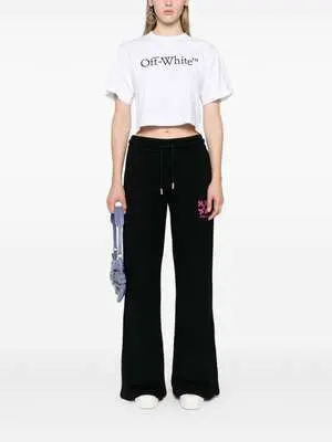 Off-White Logo-print Cropped T-shirt - White