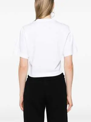Off-White Logo-print Cropped T-shirt - White
