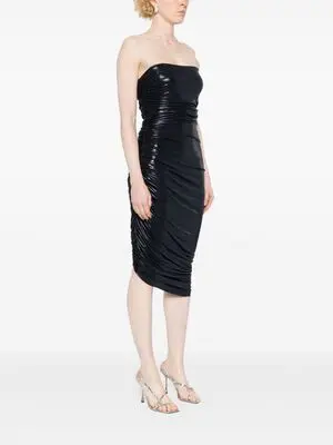 Norma Kamali Diana Lamé Midi Dress - Blue