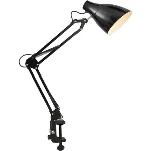 JONATHAN Y Odile Classic Industrial Adjustable Articulated Clamp-on Led Task Lamp - Black