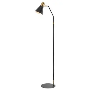JONATHAN Y Apollo Modern Metal Led Task Floor Lamp - Black/brass Gold