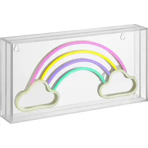 JONATHAN Y Rainbow Contemporary Glam Acrylic Box Usb Operated Led Neon Light - Multi Color