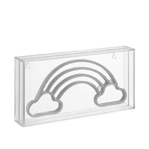 JONATHAN Y Rainbow Contemporary Glam Acrylic Box Usb Operated Led Neon Light