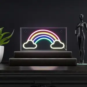 JONATHAN Y Rainbow Contemporary Glam Acrylic Box Usb Operated Led Neon Light