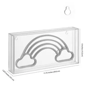 JONATHAN Y Rainbow Contemporary Glam Acrylic Box Usb Operated Led Neon Light