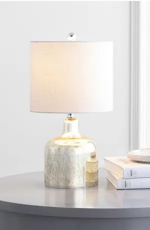JONATHAN Y Gemma Glass Bell Led Table Lamp - Gold