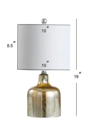 JONATHAN Y Gemma Glass Bell Led Table Lamp - Gold