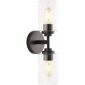 JONATHAN Y Giles 2-light Farmhouse Industrial Iron Cylinder Led Sconce - Oil Rubbed Bronze