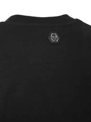 Philipp Plein Logo-embossed Cotton Sweatshirt - Black
