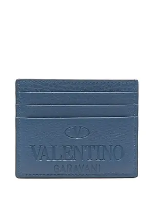 Valentino Garavani Logo-debossed Leather Cardholder - Blue