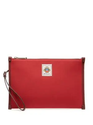 Bally Logo-patch Pouch - Red