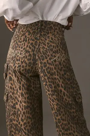 DAMSON MADDER Dion Leopard Carpenter Cargo Pants