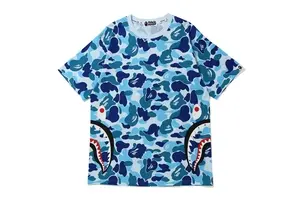 A BATHING APE Abc Camo Side Shark Tee Shirt - Blue