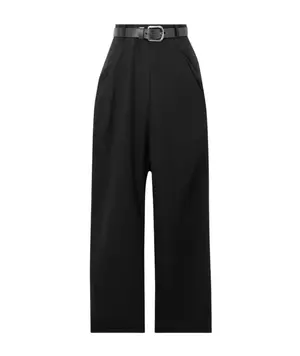 Loewe Belted Draped Cotton-twill Pants