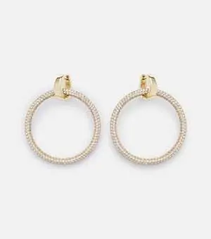 OCTAVIA ELIZABETH Eternal 18kt Yellow Hoop Earrings With Diamonds - Gold