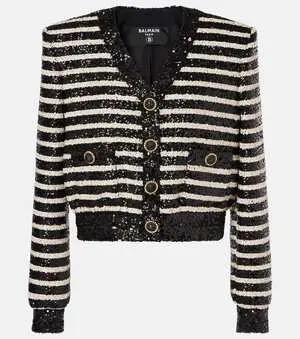 Balmain Sequined Striped Jacket