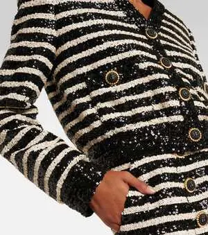 Balmain Sequined Striped Jacket