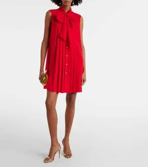 Carolina Herrera Tie-neck Mini Dress
