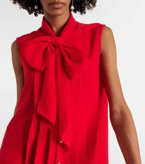 Carolina Herrera Tie-neck Mini Dress