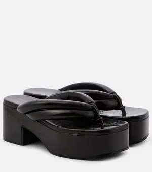 Dries Van Noten Leather Platform Sandals
