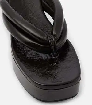 Dries Van Noten Leather Platform Sandals