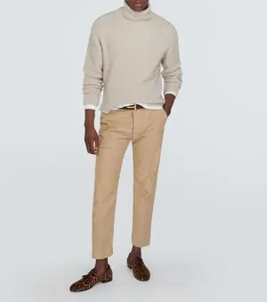 TOM FORD Low-rise Cotton-blend Chinos