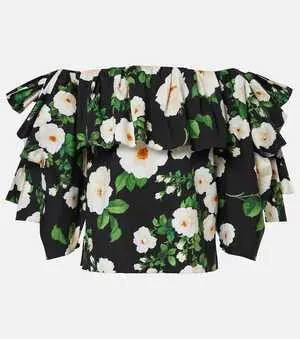 Carolina Herrera Floral Off-shoulder Top