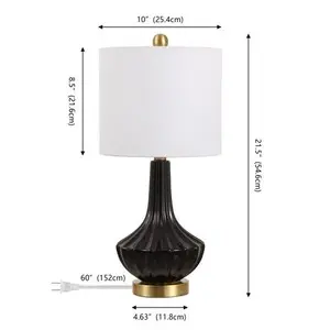 JONATHAN Y Parker 21.5" Contemporary Traditional Ceramic/metal Gourd Led Table Lamp - Black