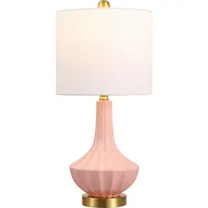 JONATHAN Y Parker 21.5" Contemporary Traditional Ceramic/metal Gourd Led Table Lamp - Pink