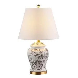 JONATHAN Y Penelope Chinoiserie Classic Led Table Lamp Gray/white