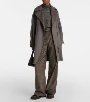 Brunello Cucinelli High-rise Tapered Cotton Pants - Grey