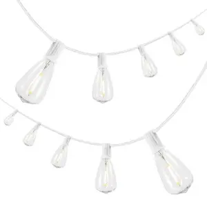 JONATHAN Y 10-light Indoor/outdoor Rustic Industrial Incandescent C7 Half-chrome Bulb String Lights - White