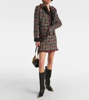 Etro Wool-blend Tweed Miniskirt - Multicoloured