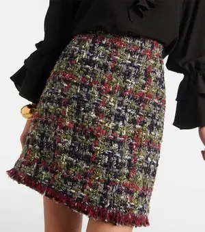 Etro Wool-blend Tweed Miniskirt - Multicoloured