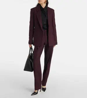 Victoria Beckham Asymmetric Wool-blend Chinos