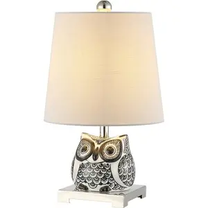 JONATHAN Y Justina Ceramic Mini Led Table Lamp Black/white