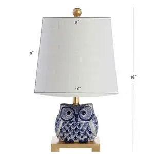JONATHAN Y Justina Ceramic Mini Led Table Lamp - Blue/white