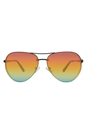 Kurt Geiger Aviator Sunglasses - Black/ Rainbow