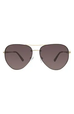 Kurt Geiger Aviator Sunglasses - Gold/ Brown