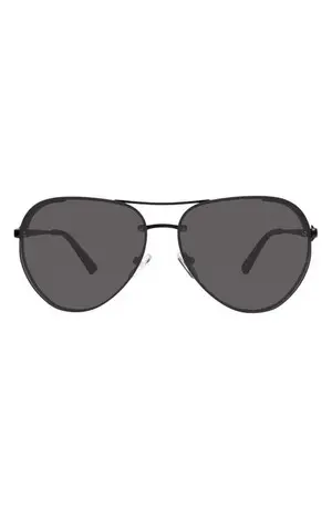 Kurt Geiger 60mm Gradient Aviator Sunglasses - Black/ Smoke Black Crystals