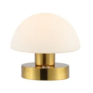 JONATHAN Y Zoe Modern Minimalist Iron Rechargeable Integrated Portable Led Table Lamp - Brass Gold