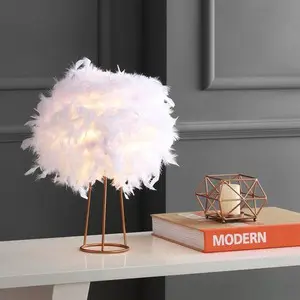 JONATHAN Y Stork Feather Metal Led Table Lamp