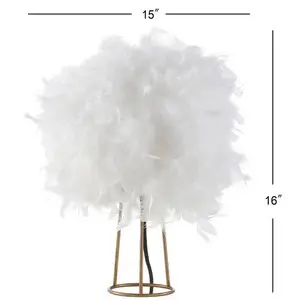 JONATHAN Y Stork Feather Metal Led Table Lamp