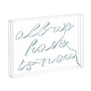 JONATHAN Y All X 10" Contemporary Glam Acrylic Box Usb Operated Led Neon Light - White