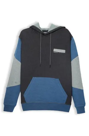 MEMBERS ONLY Colorblock Hooded Sweatshirt - Charcoal